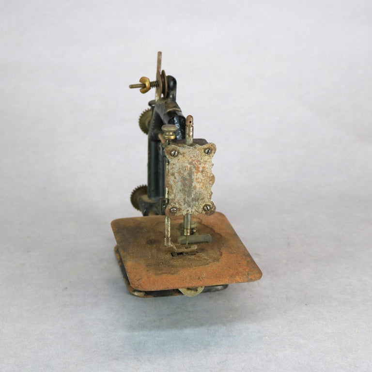 Antique Rare Form Early Ebonized and Gilt Table Top Sewing Machine ...