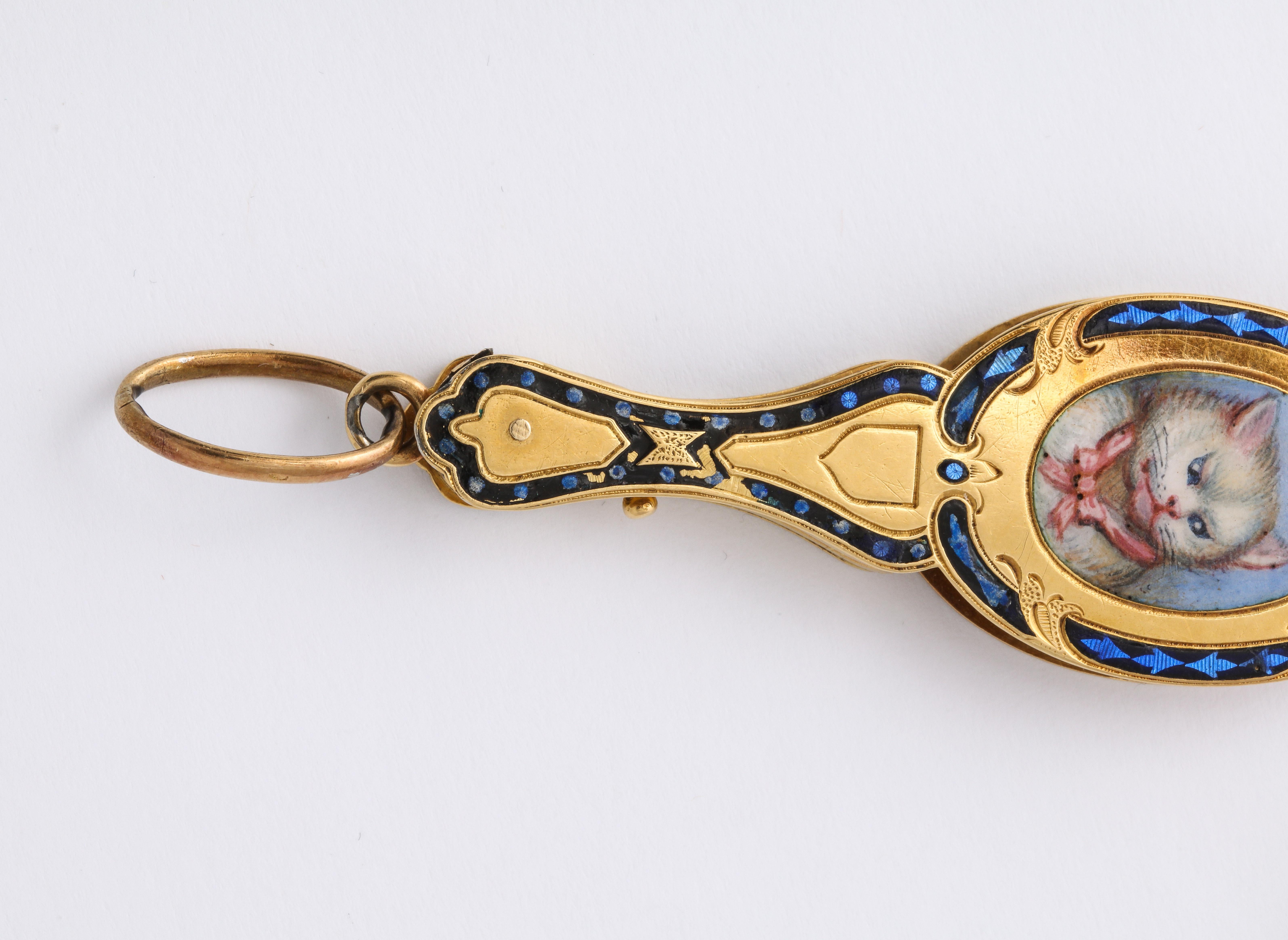 Antique Rare French 18 Karat Victorian Cat Lorgnette at 1stDibs