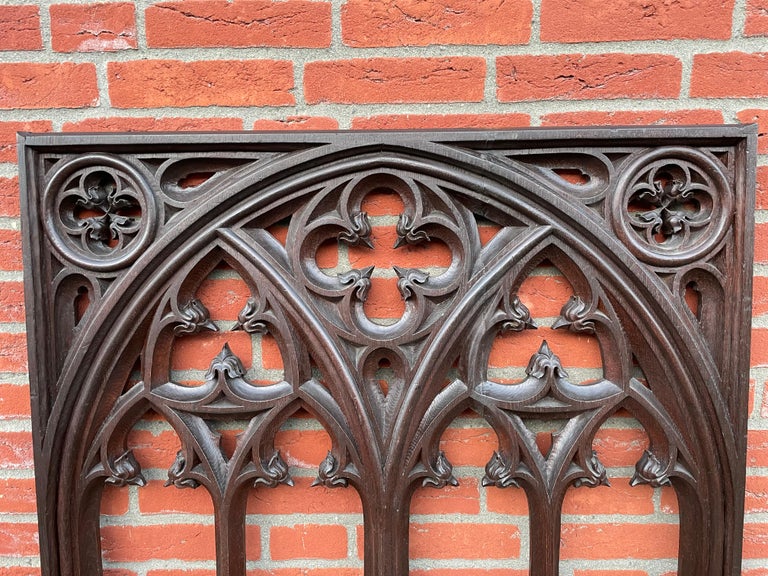 Antique and Rare Hand Carved Oak Gothic Revival Church or Monastery ...
