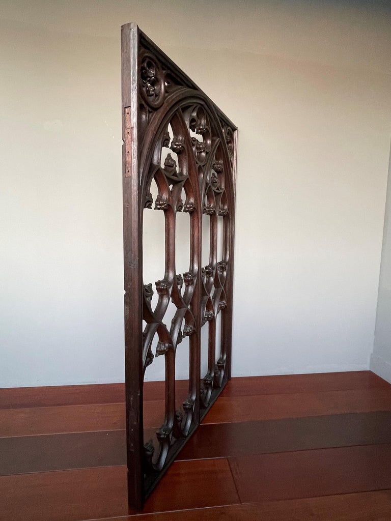 Antique and Rare Hand Carved Oak Gothic Revival Church or Monastery ...