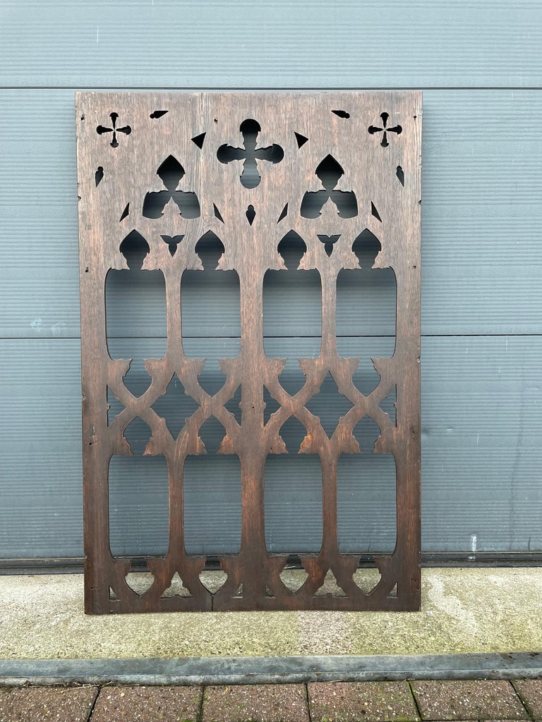 Antique and Rare Hand Carved Oak Gothic Revival Church or Monastery ...