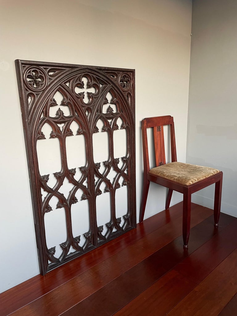 Antique and Rare Hand Carved Oak Gothic Revival Church or Monastery ...