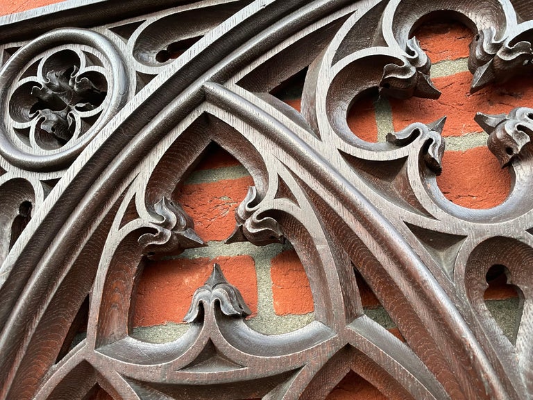 Antique and Rare Hand Carved Oak Gothic Revival Church or Monastery ...