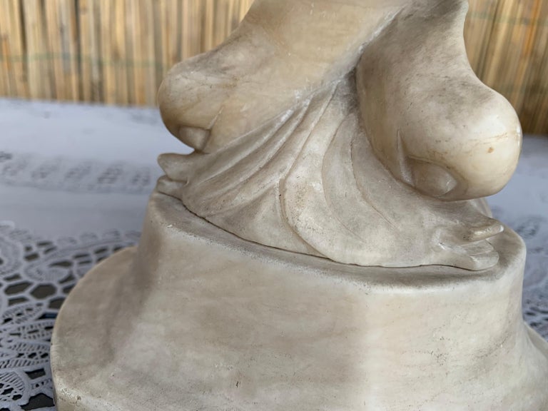 Antique and Rare Pair of Hand Carved Italian Alabaster Tazza Table ...