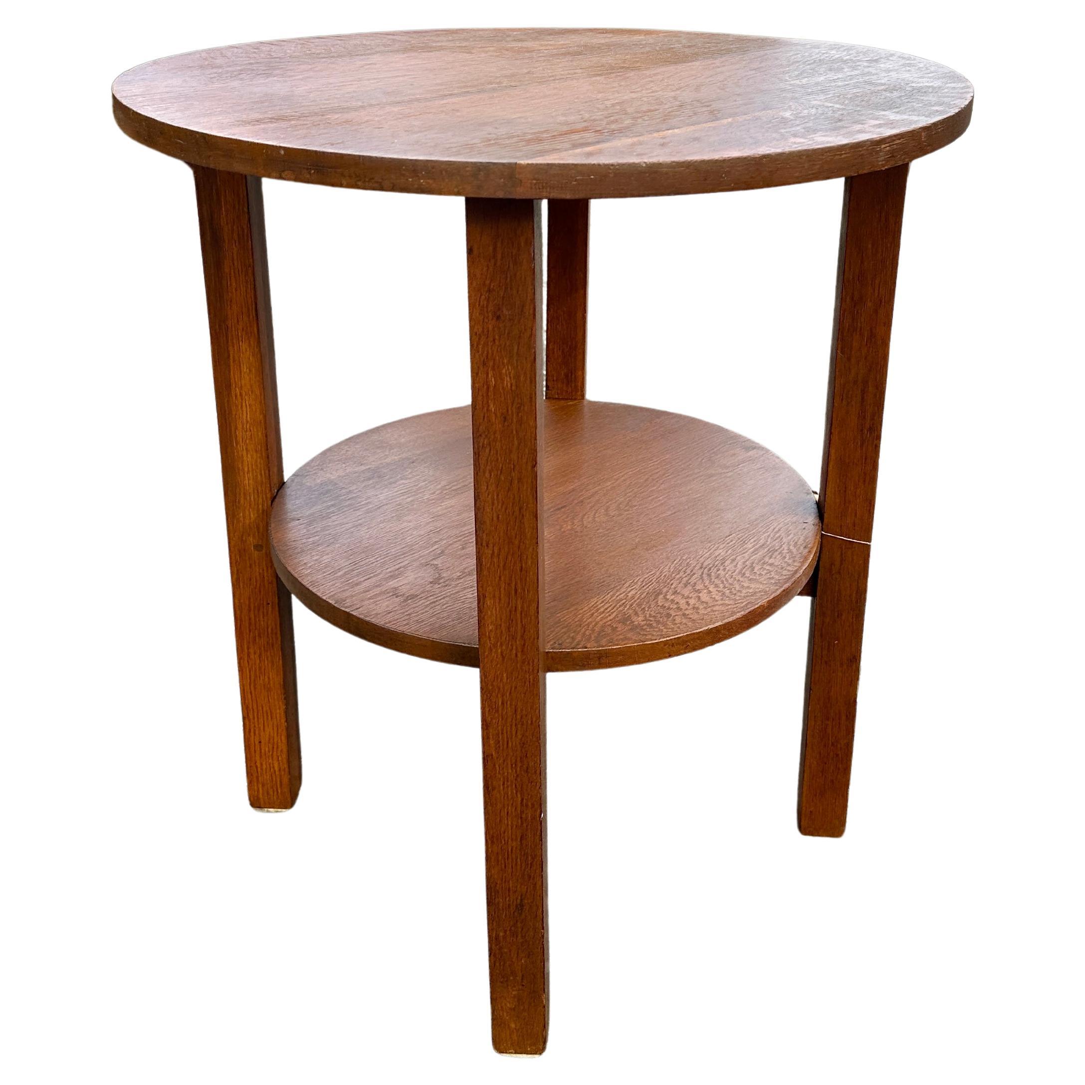 Gustav Stickley Settle #225 Even Arm Brown Leather Mission Oak Arts and ...