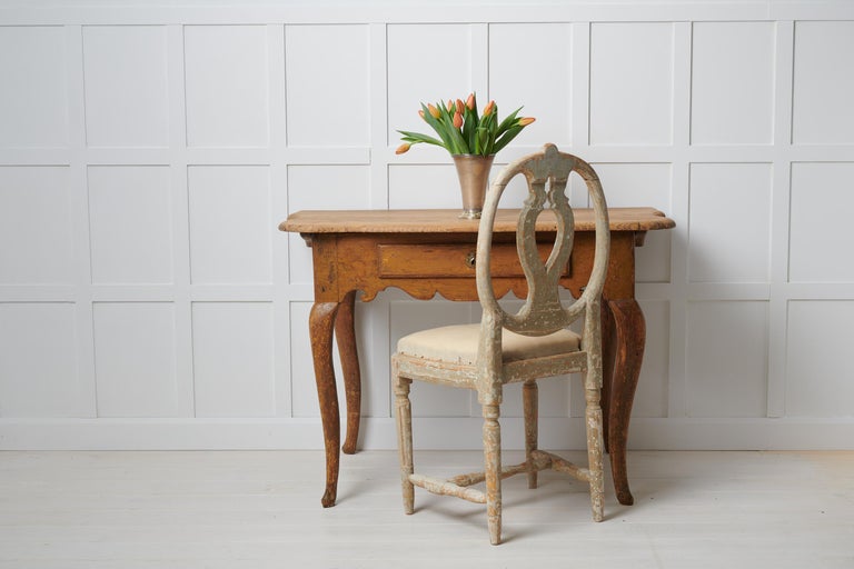 Antique Rare Swedish Baroque Pine Wall Table For Sale at 1stDibs