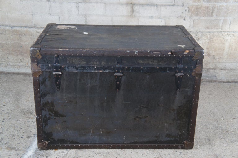 Antique Rauchbach-Goldsmith Co "Everwear" Steamer Trunk Luggage Coffee ...