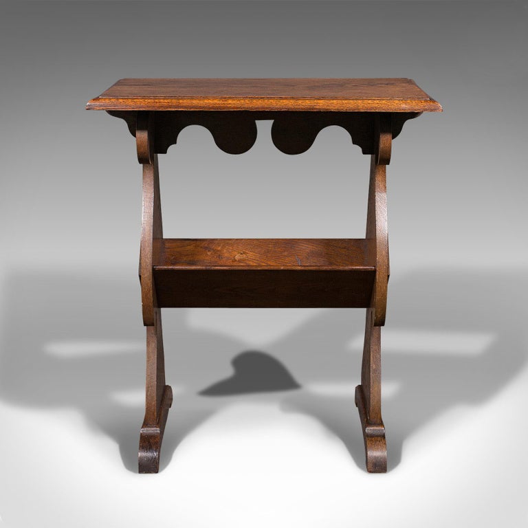 Antique Reader's Stand, English, Oak, Side Table, Book Trough ...