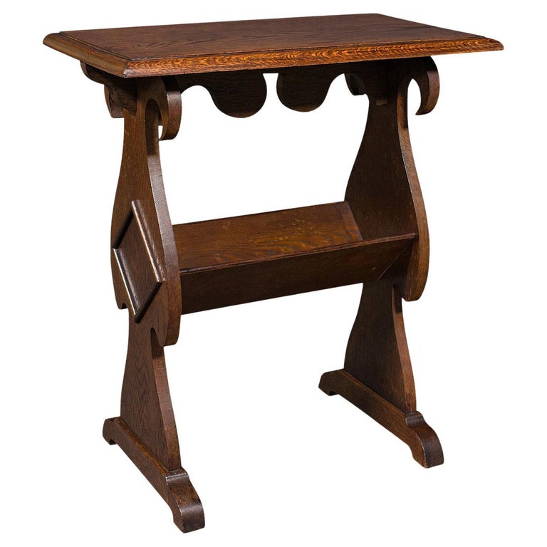 Antique Reader's Stand, English, Oak, Side Table, Book Trough ...