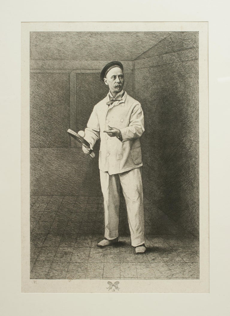 Antique Real Tennis Print, Charles Delahaye, Biboche For Sale at 1stDibs