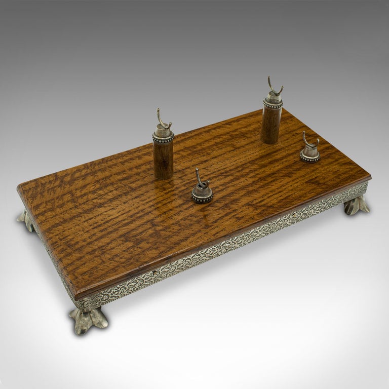 Antique Reception Desk Letter Set, English, Walnut, Magnifying Glass ...