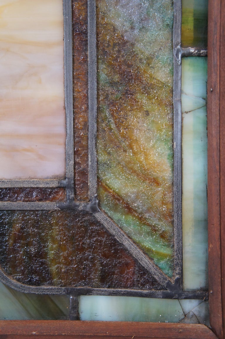 Antique Reclaimed Arts and Crafts Leaded Stained Slag Glass Window ...