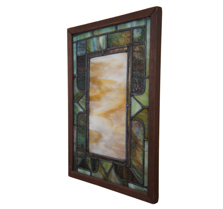 Antique Reclaimed Arts and Crafts Leaded Stained Slag Glass Window ...