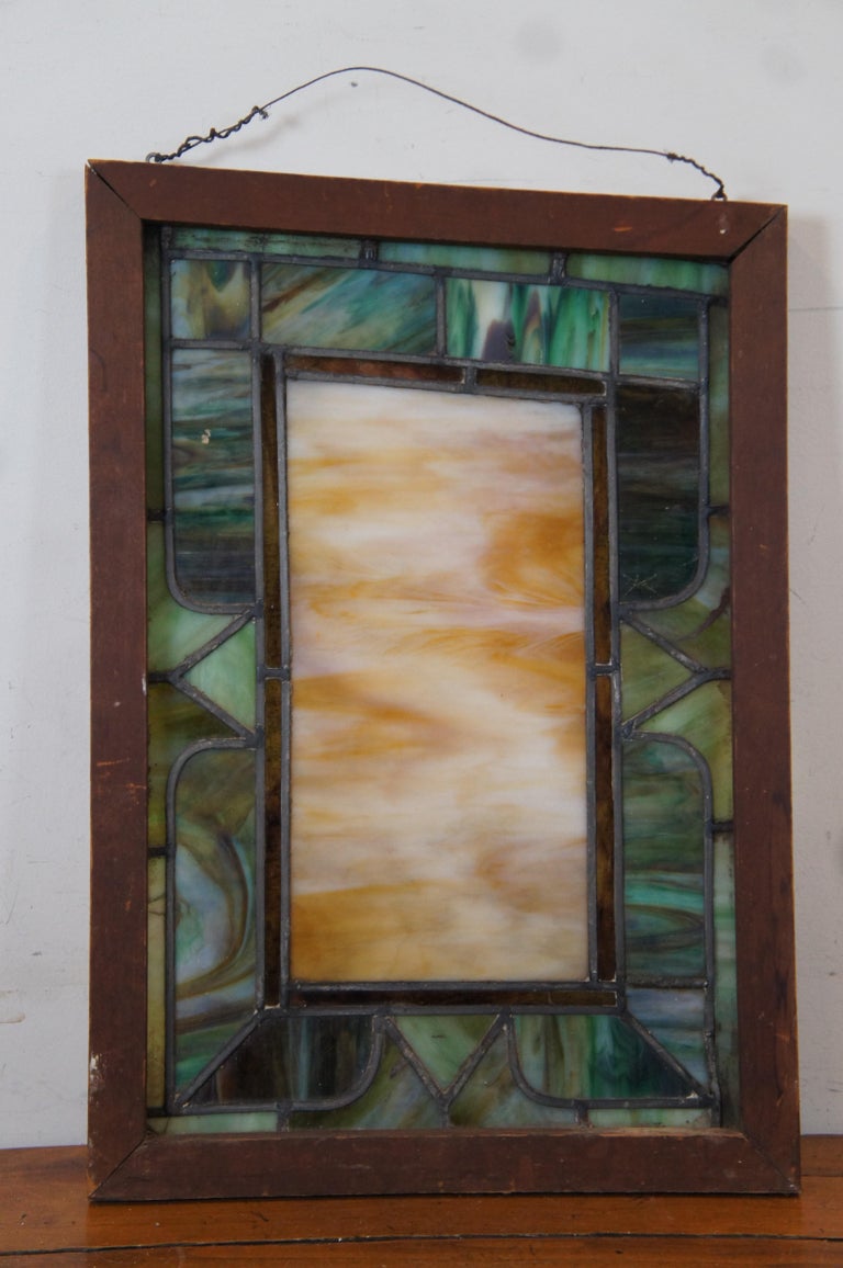 Antique Reclaimed Arts and Crafts Leaded Stained Slag Glass Window ...