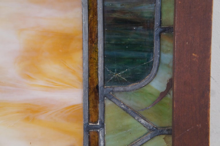 Antique Reclaimed Arts and Crafts Leaded Stained Slag Glass Window ...