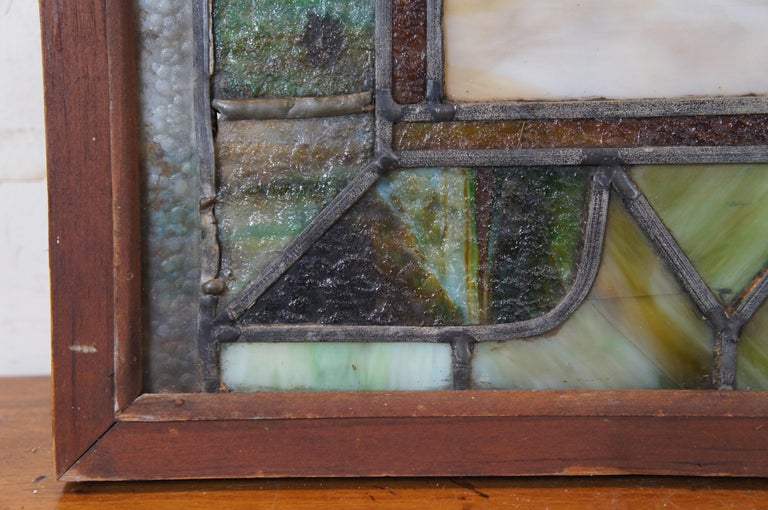 Antique Reclaimed Arts and Crafts Leaded Stained Slag Glass Window ...