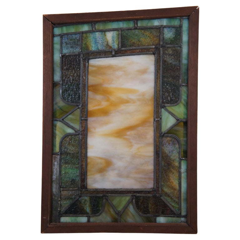 Antique Reclaimed Arts and Crafts Leaded Stained Slag Glass Window ...