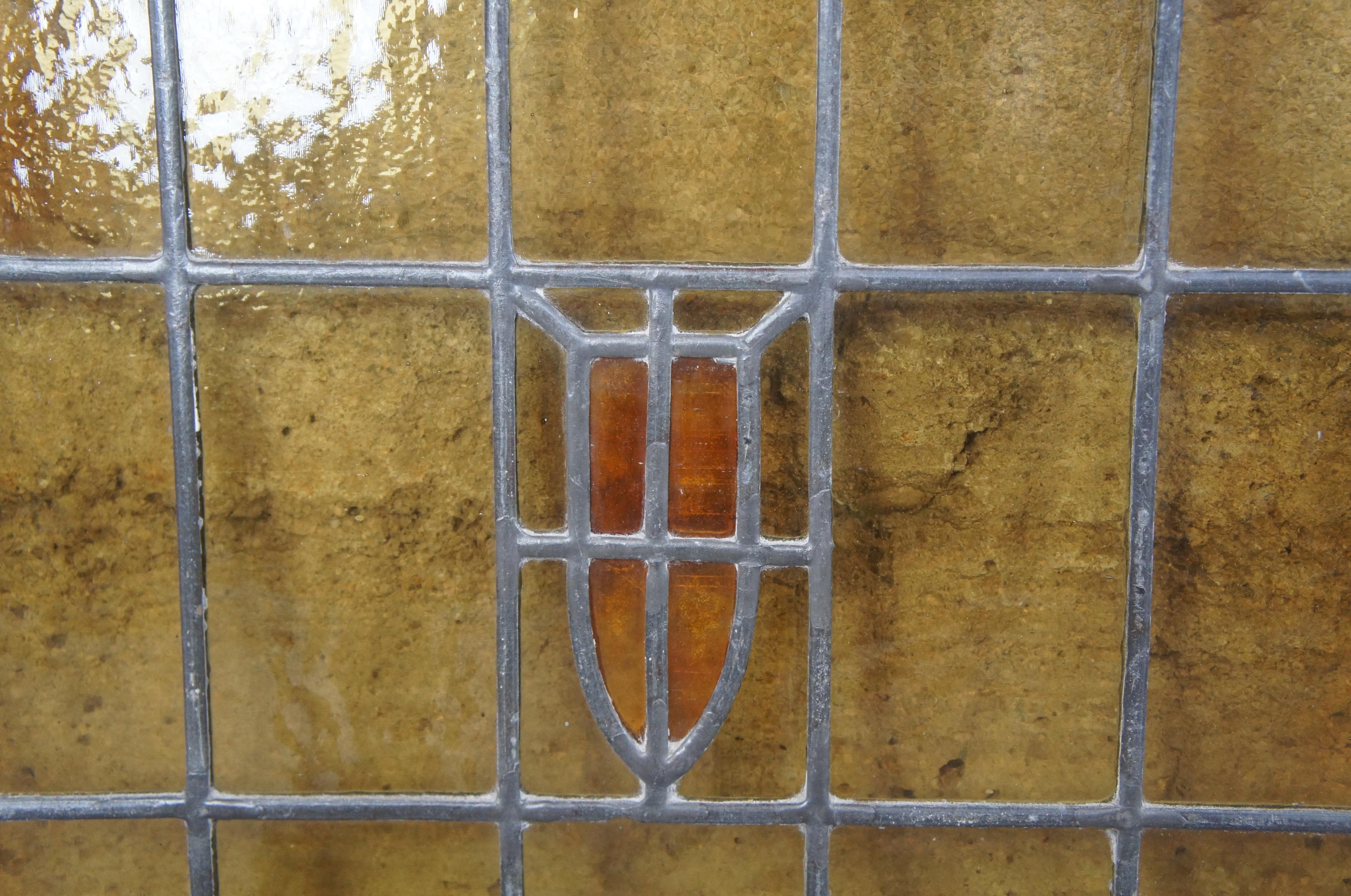 Antique Reclaimed Gothic Victorian Arched Stained Leaded Slag Glass ...