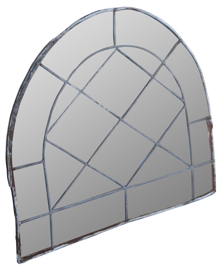 Antique Reclaimed Leaded Glass Palladium Demilune Transom Window Insert ...