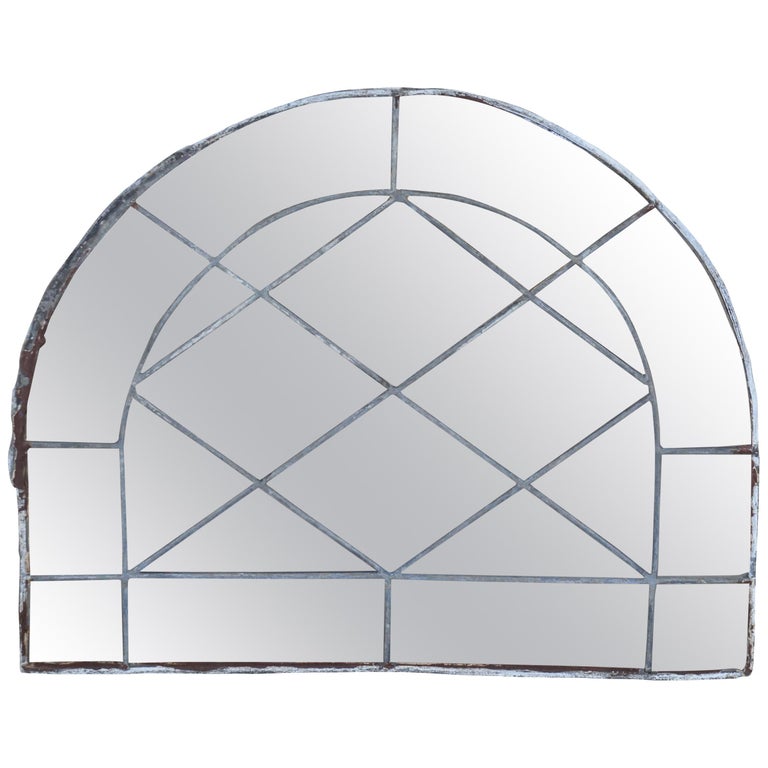 Antique Reclaimed Leaded Glass Palladium Demilune Transom Window Insert ...