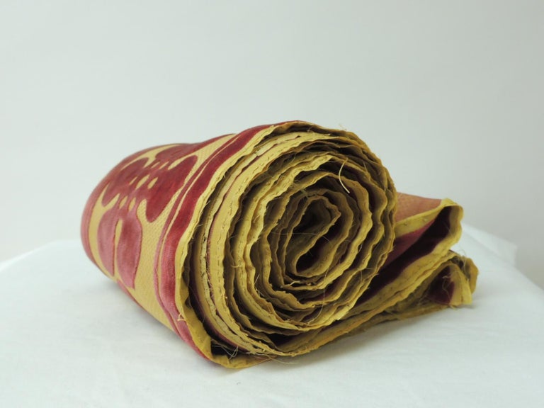 Antique Red and Gold Silk and Velvet Decorative Trim For Sale at 1stDibs