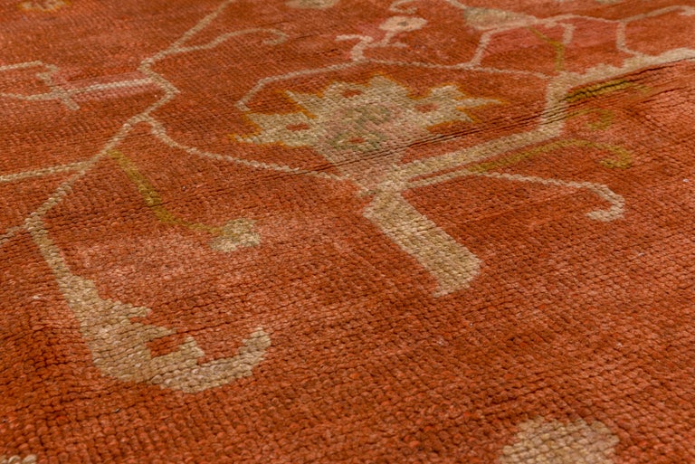Antique Red Oushak Large Carpet, circa 1910s For Sale at 1stDibs
