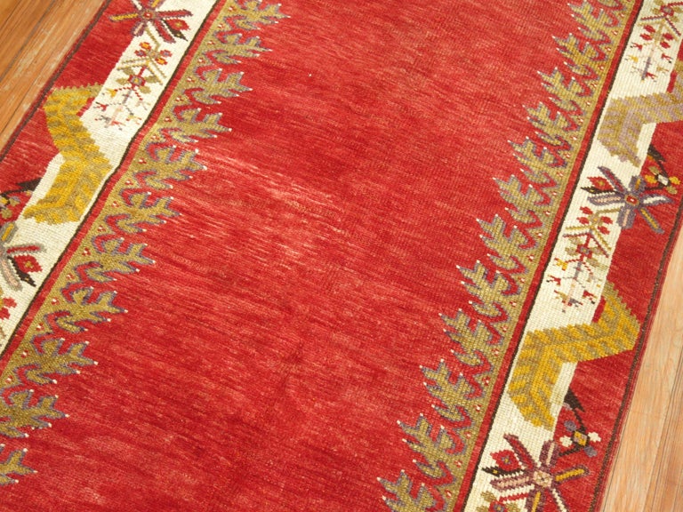 Antique Red Turkish Runner For Sale at 1stDibs