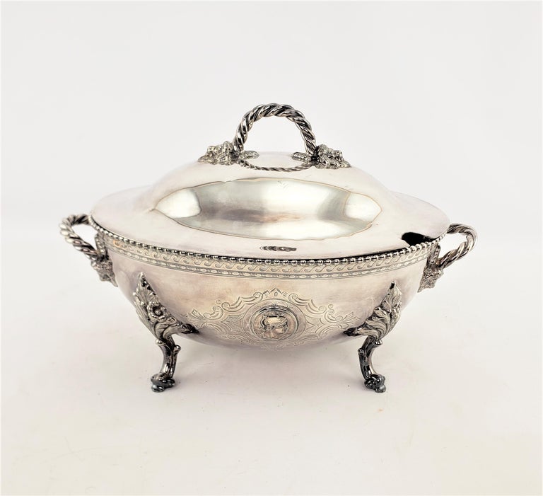 Antique Reed and Barton Silver Plated Tureen with Lion Head Mounts and ...