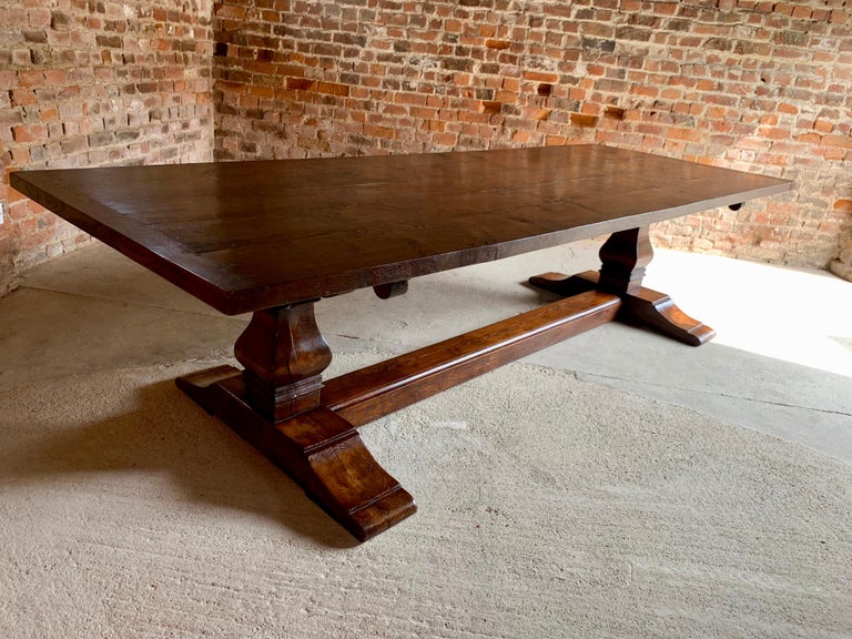 Antique Refectory Dining Table Solid Oak Huge 17th Century Style Bylaws 10 Foot at 1stDibs | 10 ...