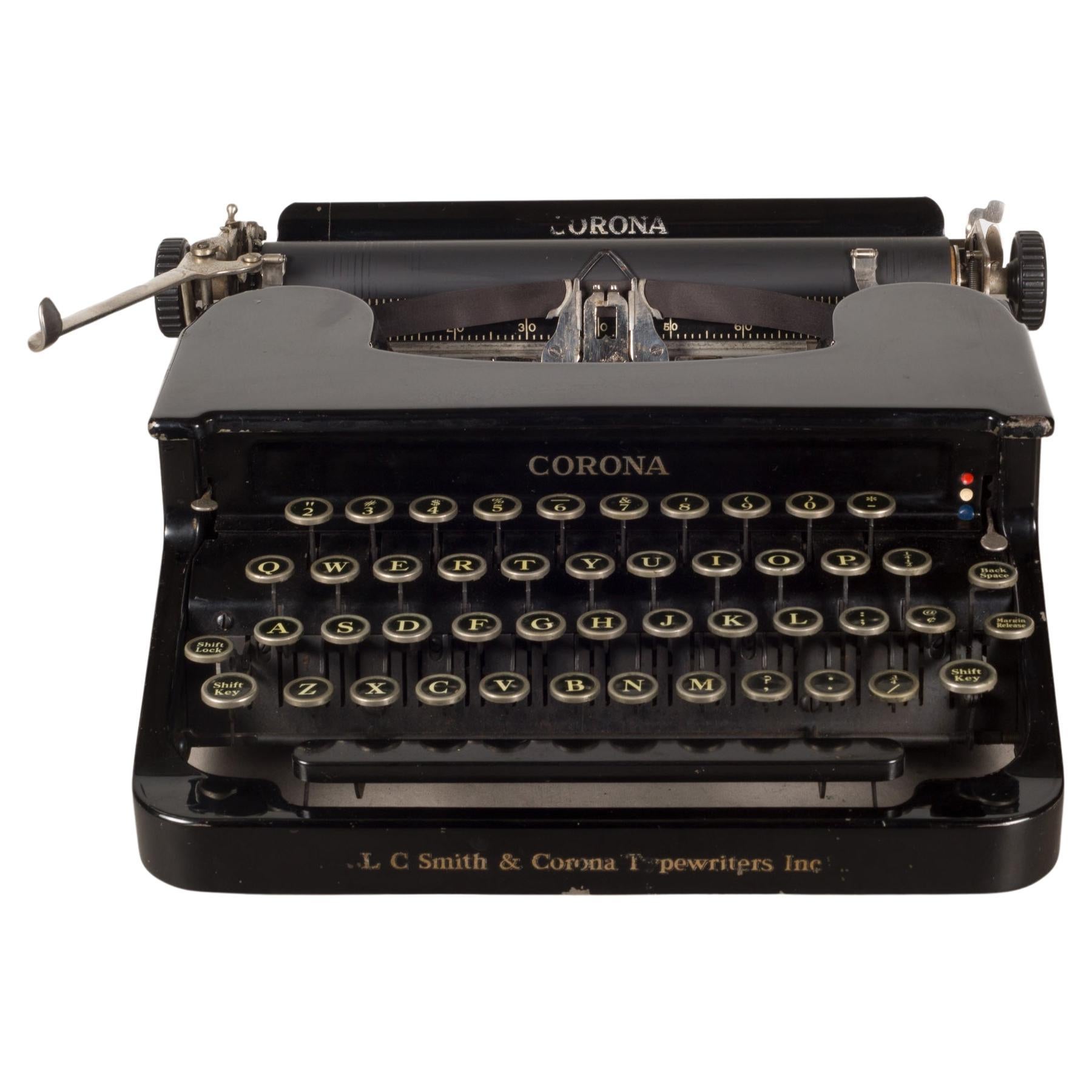 Antique Art Deco Burgundy Smith Corona "Silent" Typewriter, circa 1934 ...