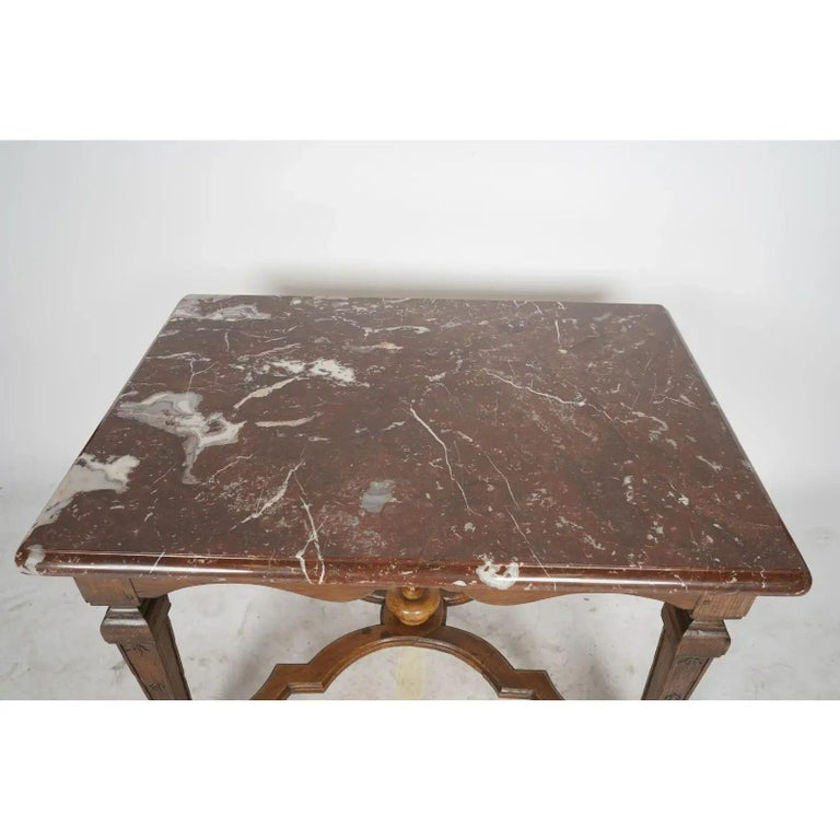 Antique Regence Style Oak and Marble Table, Early 19 Century For Sale ...