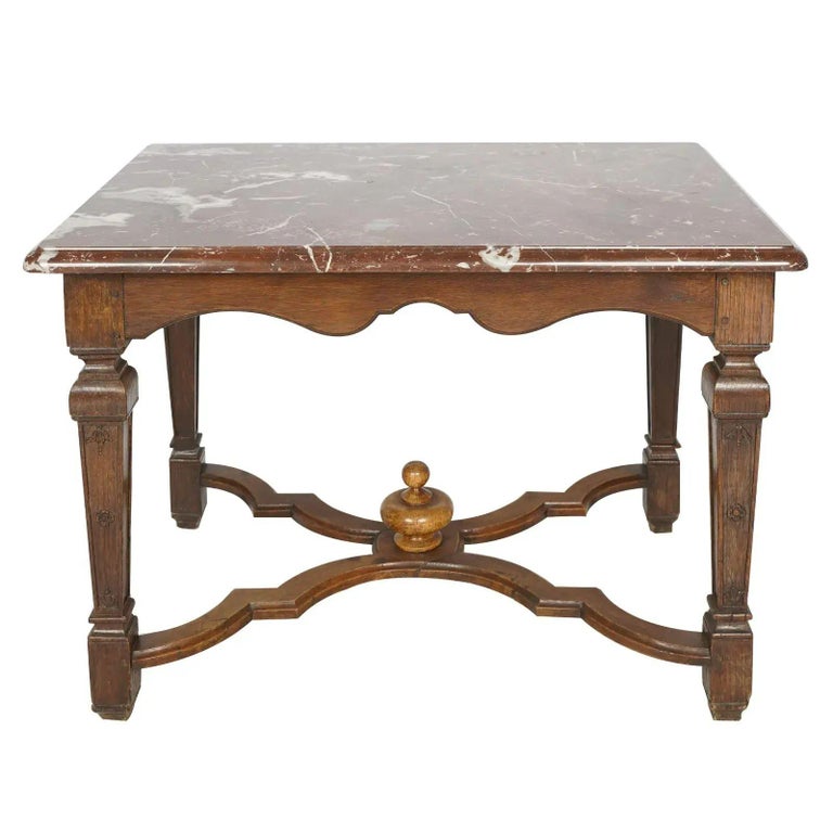 Antique Regence Style Oak and Marble Table, Early 19 Century For Sale ...