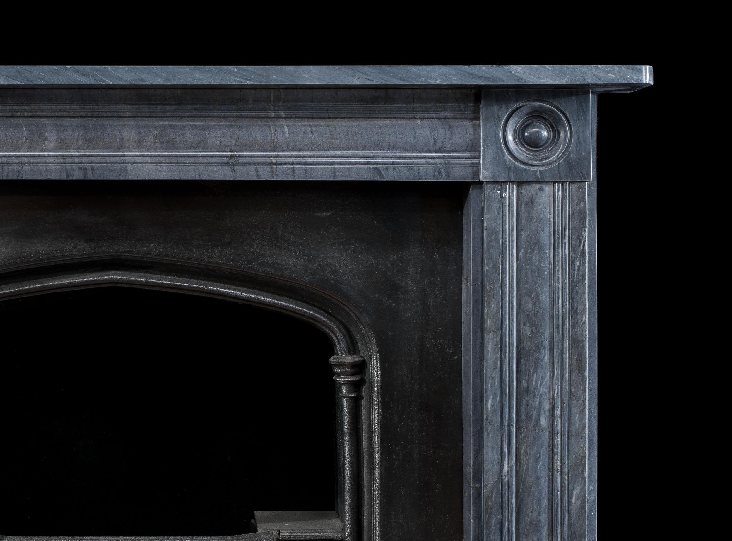 Antique Regency Bardiglio Grey Marble Bullseye Fireplace For Sale at ...