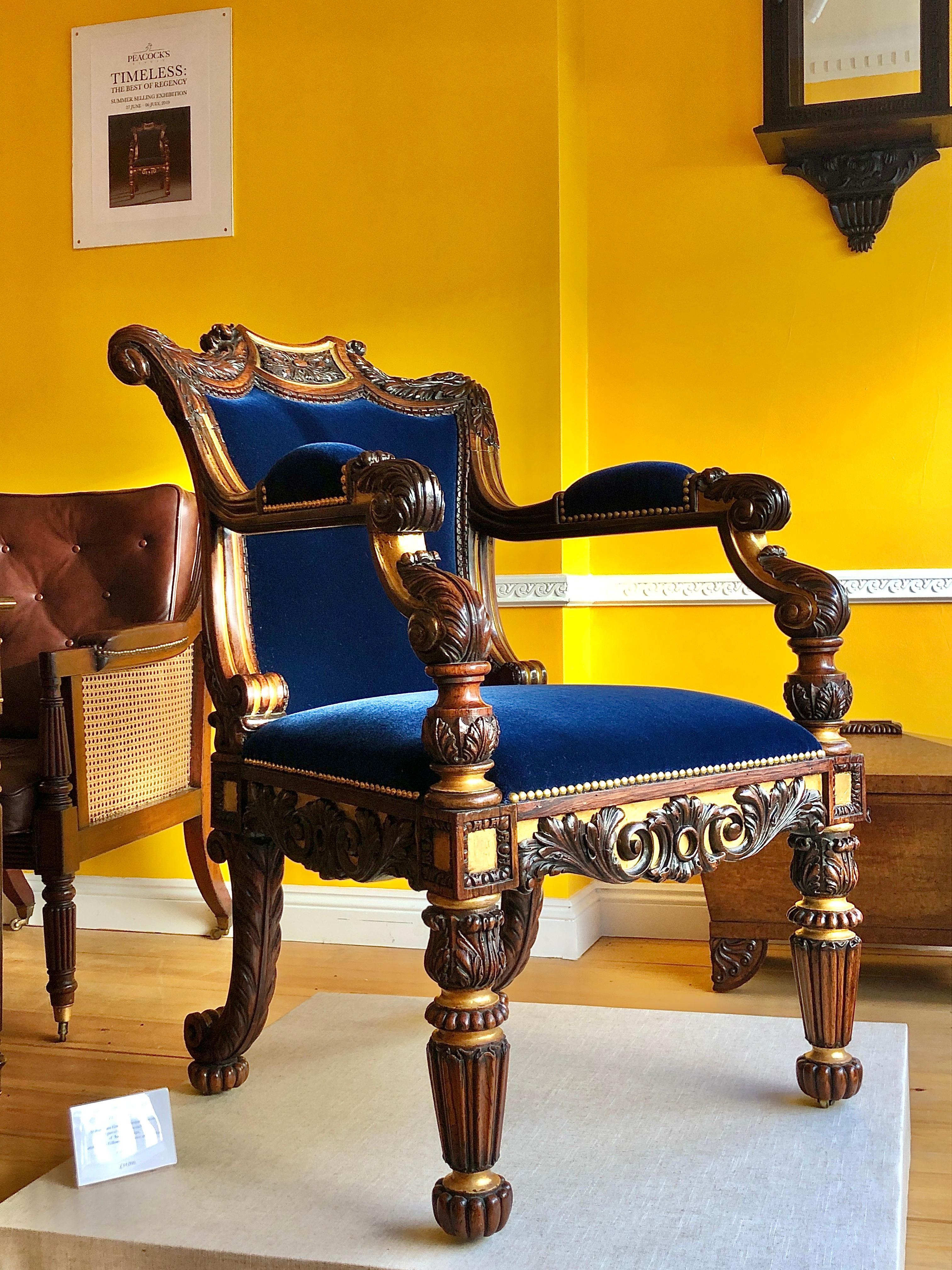 Antique Regency Carved and Gilded Desk Armchair, Circa 1825 For Sale at ...