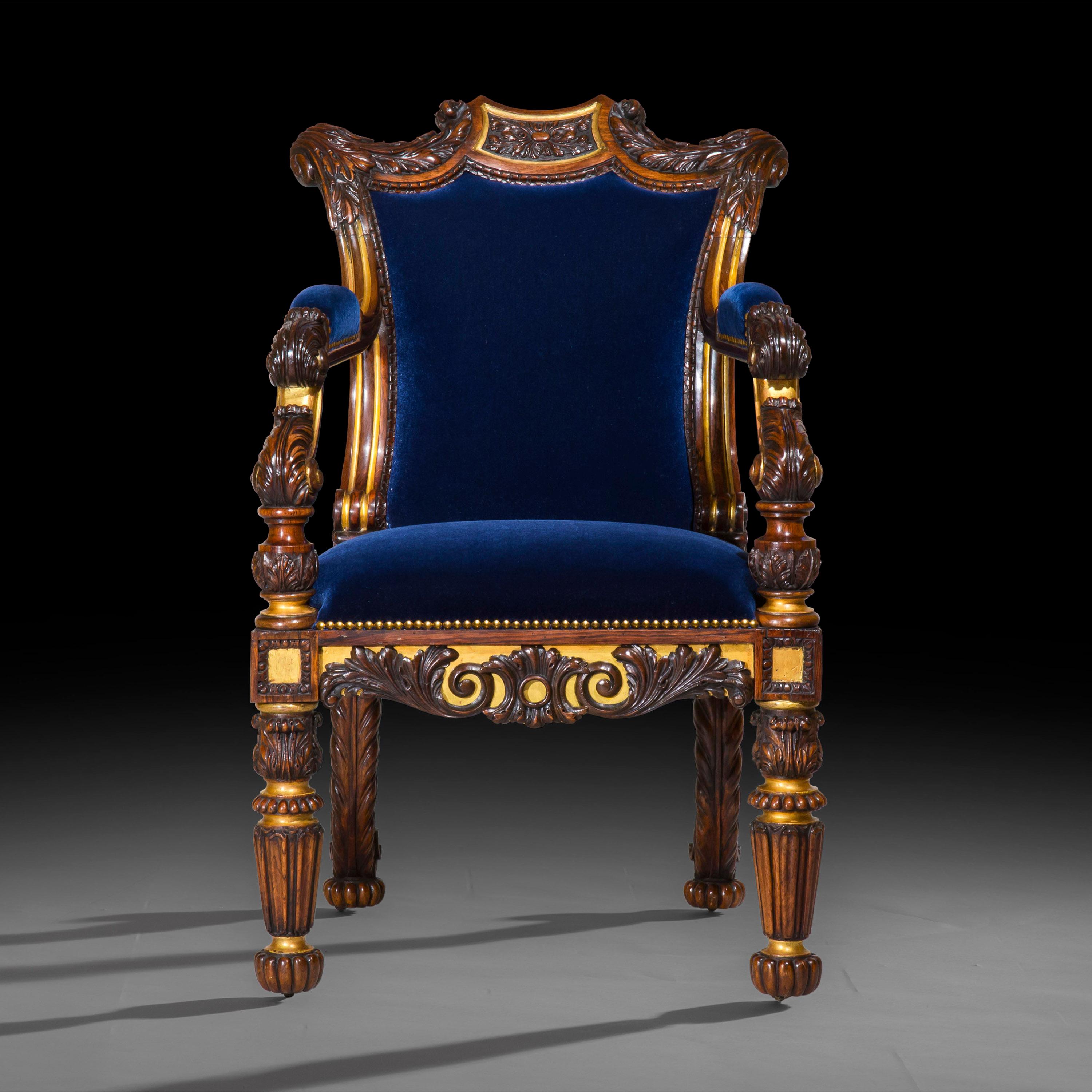 Antique Regency Carved and Gilded Desk Armchair, Circa 1825 For Sale at ...