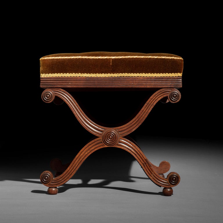 Antique Regency Curule Stool, after a Design by Thomas Hope For Sale at ...