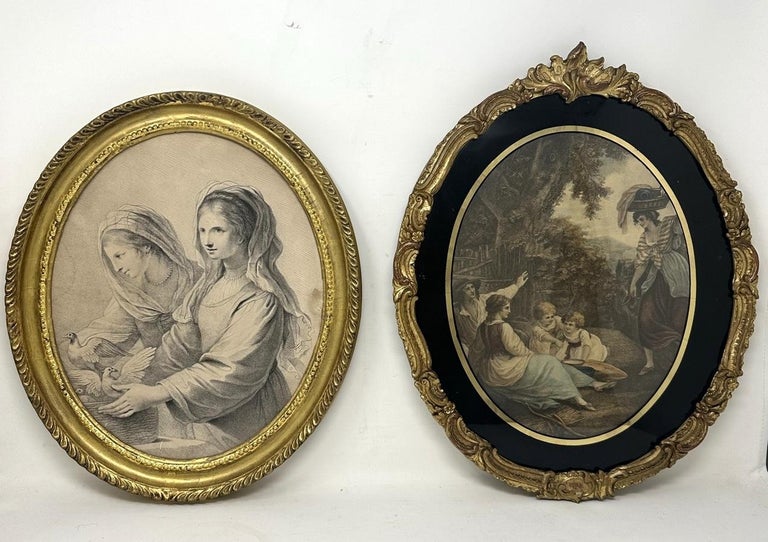 Antique Regency Francesco Bartolozzi Hand Coloured Stipple Sepia Gilt ...