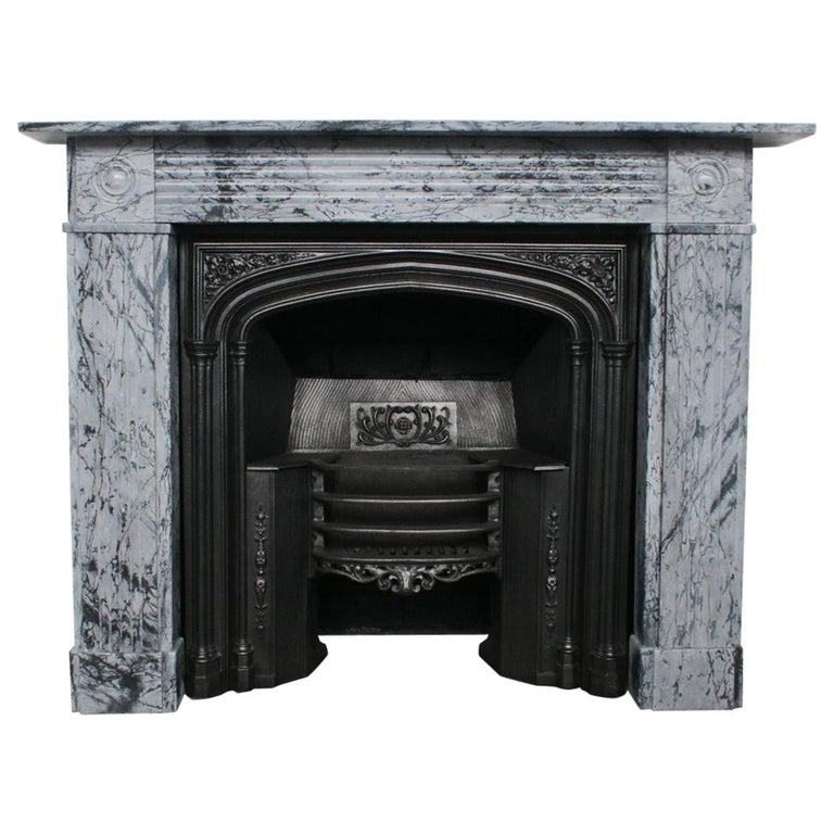 Antique Regency grey marble fire surround at 1stDibs