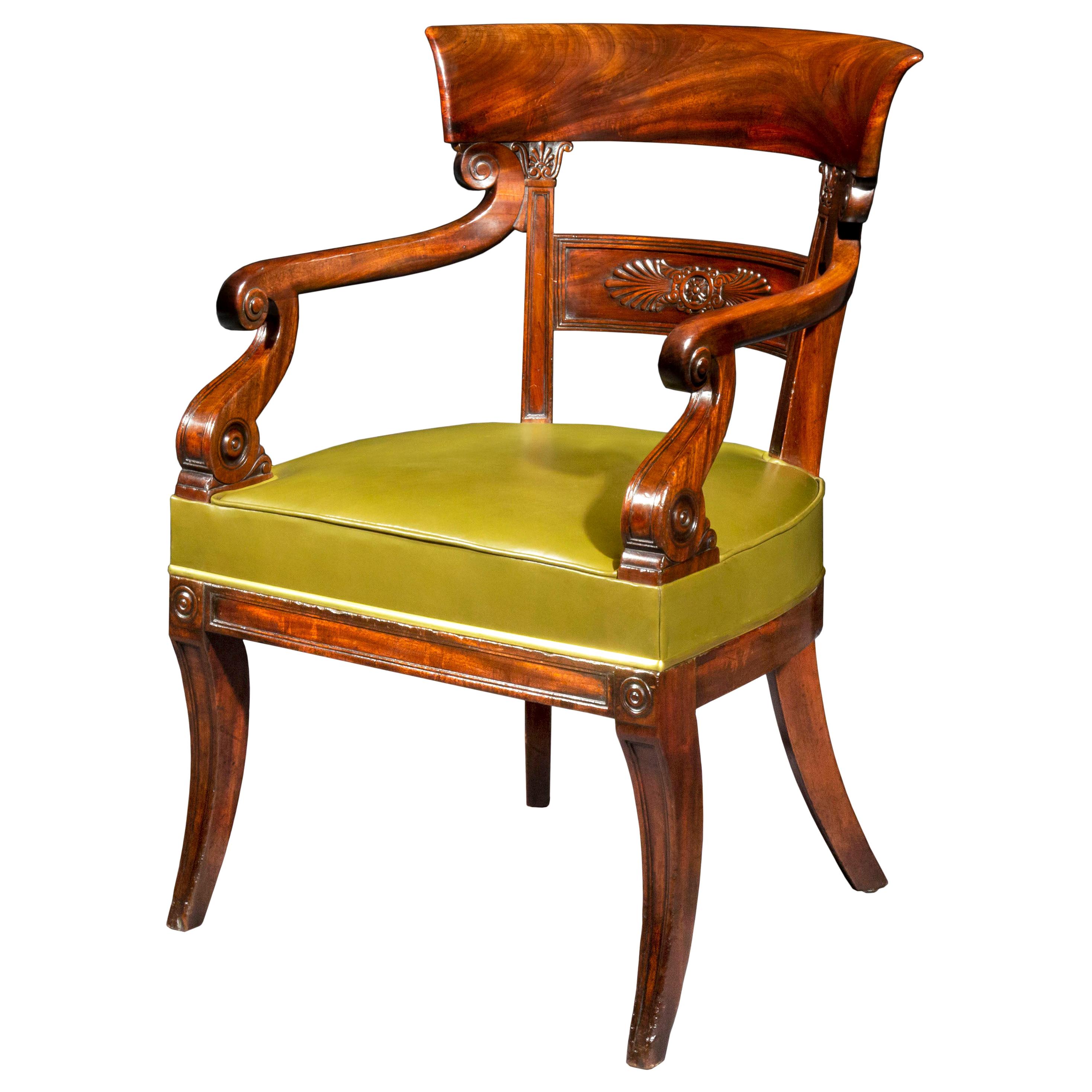 Hollywood Regency Glam Klismos Greek Key Chair at 1stDibs