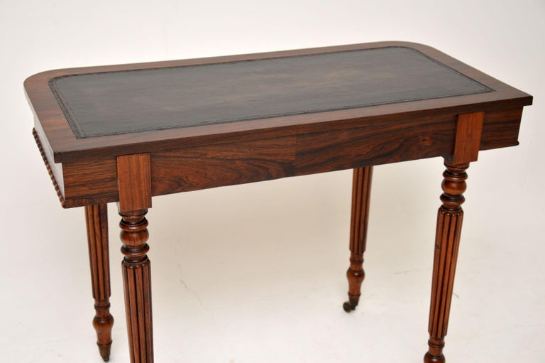 Antique Regency Leather Top Writing / Side Table For Sale at 1stDibs
