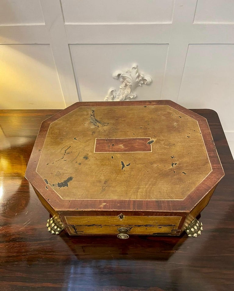 Antique Regency Painted Sewing Box For Sale at 1stDibs