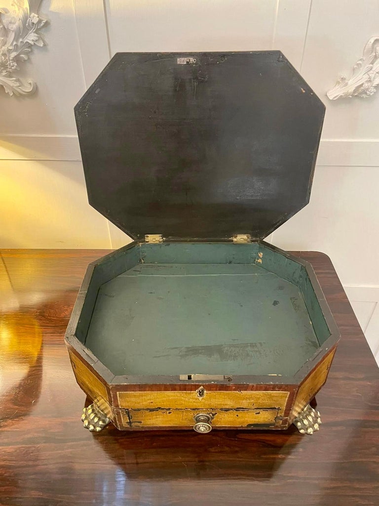 Antique Regency Painted Sewing Box For Sale at 1stDibs