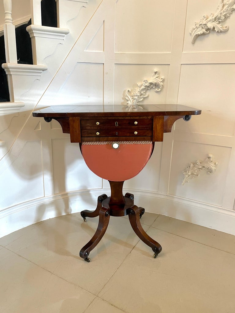 Antique Regency Quality Rosewood Free Standing Sewing/Lamp Table For ...