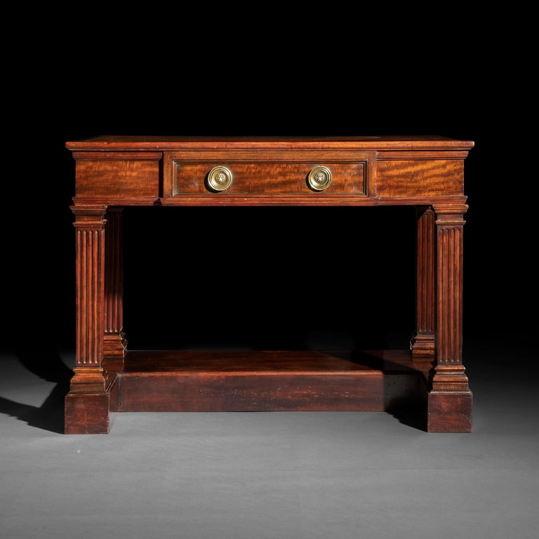 Antique Regency Side Table or Writing Table of Architectural Form ...