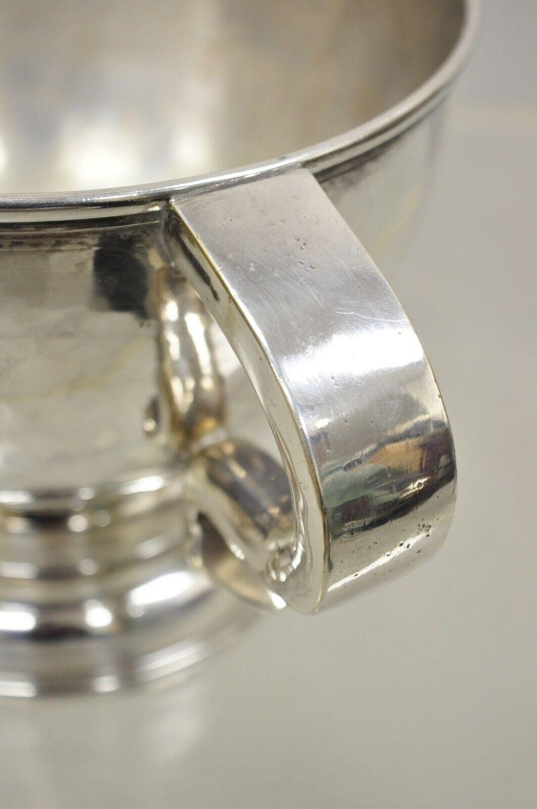 Antique Regency Silver Plated Thick Twin Handle Hand Hammered Trophy ...