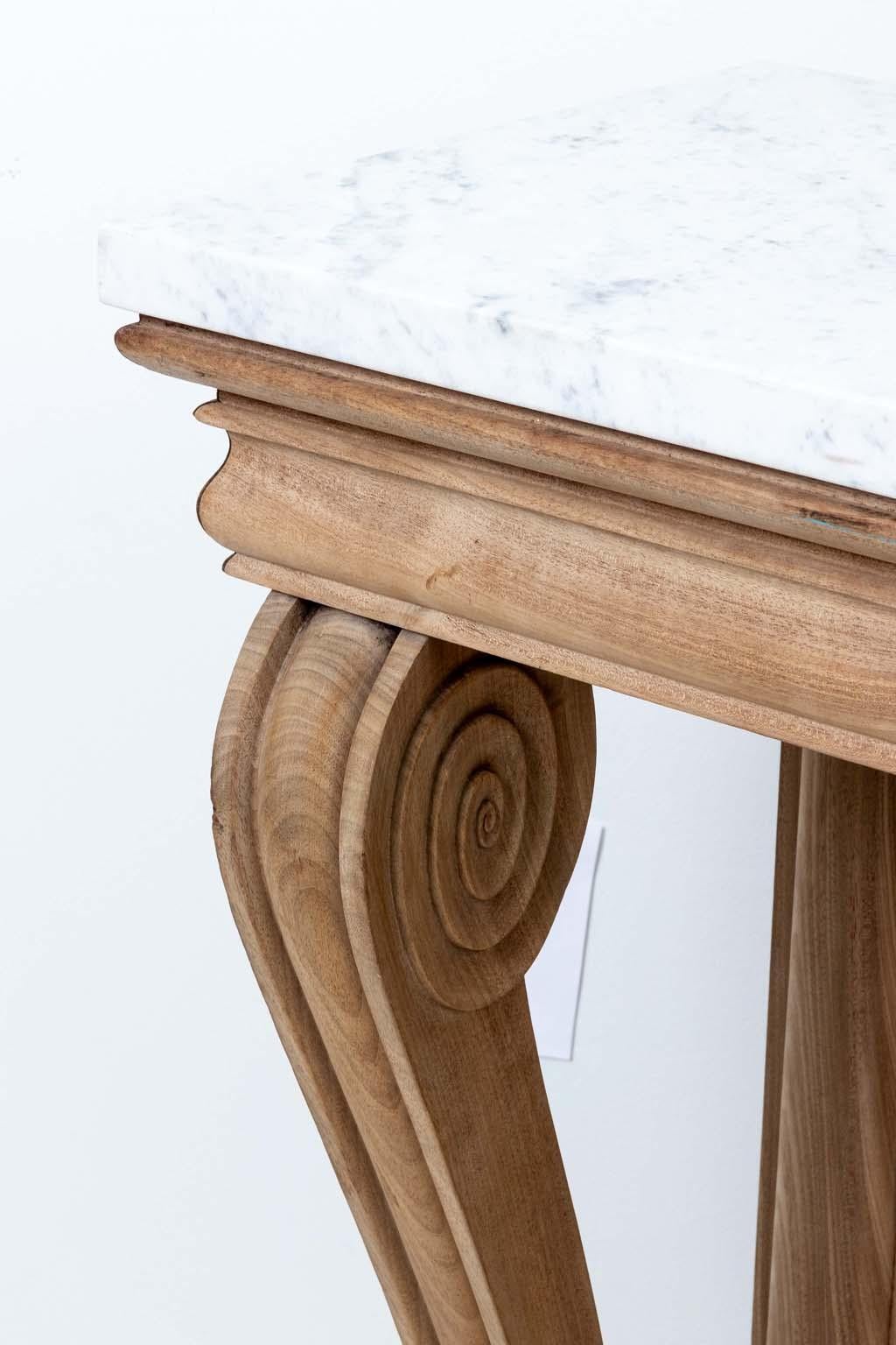 Antique Regency Style Bleached Mahogany Marble Top Console For Sale at ...