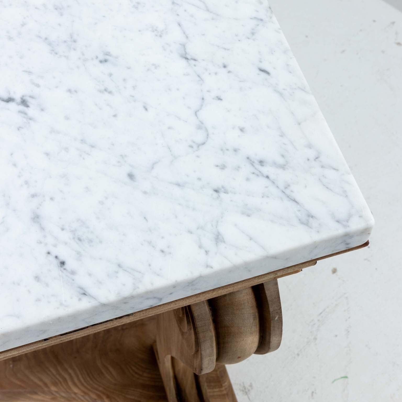 Antique Regency Style Bleached Mahogany Marble Top Console For Sale at ...