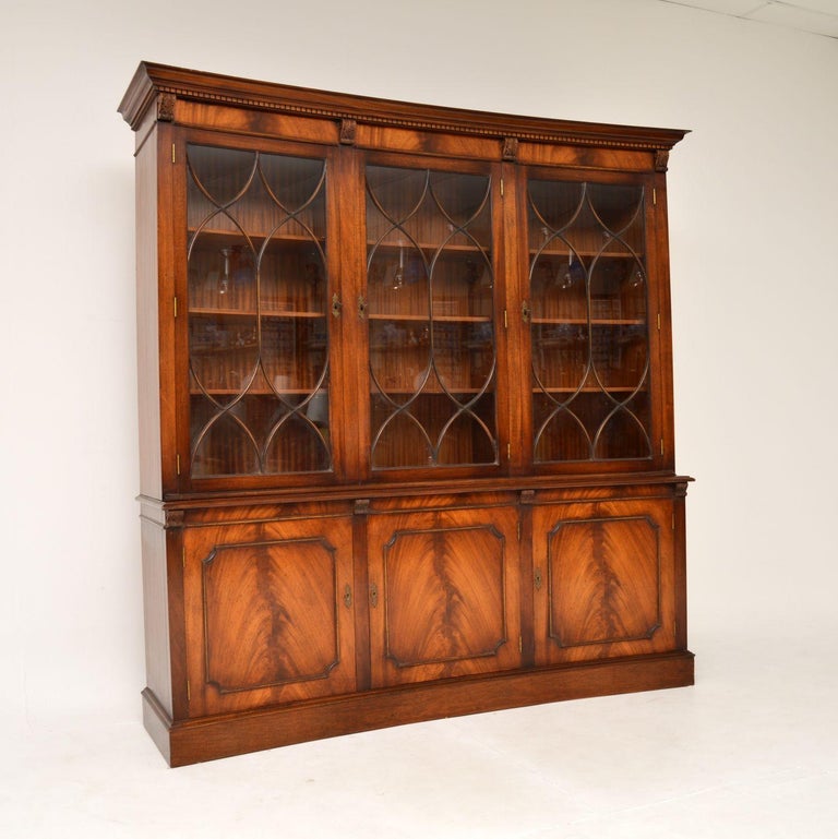 Antique Regency Style Concave Bookcase For Sale at 1stDibs