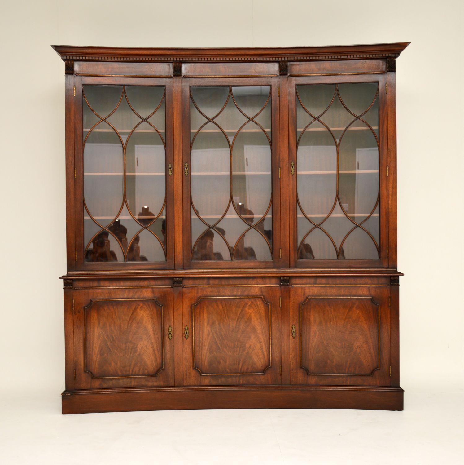 Antique Regency Style Concave Front Bookcase at 1stDibs