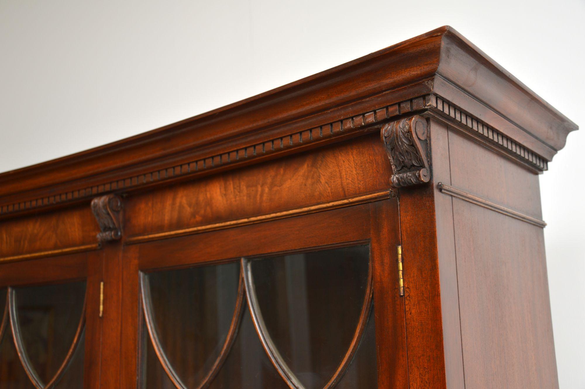 Antique Regency Style Concave Front Bookcase at 1stDibs